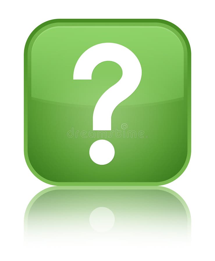 Question Mark Icon Special Soft Green Square Button Stock Illustration ...