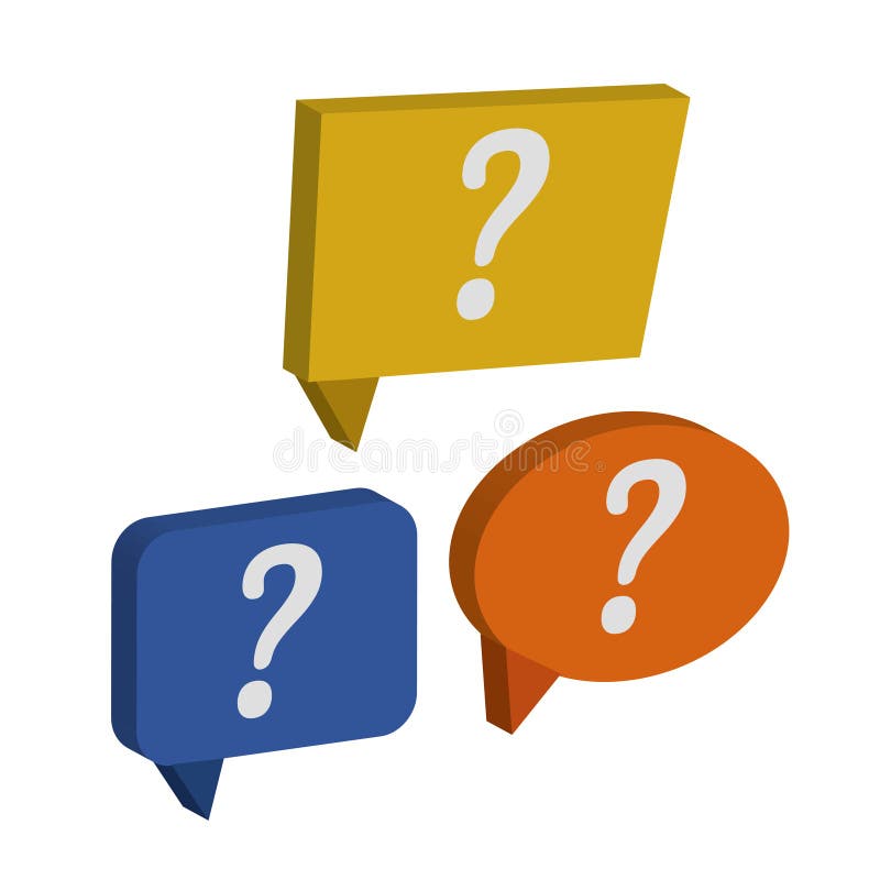 Question Mark Talk Balloon 3D Icon Stock Vector - Illustration of doubt ...