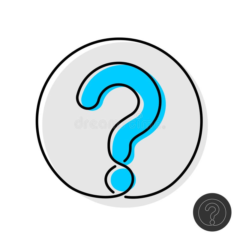 Question Mark Icon. Thin Mono Line Design Style Question Symbol in a ...