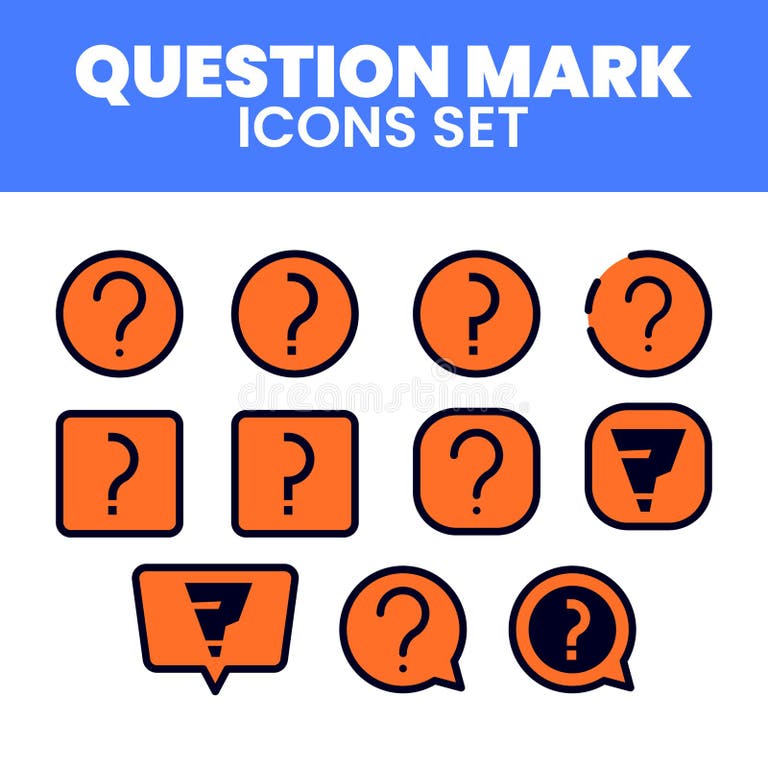 Question Mark Icons Set Vector Question Mark Illustration Curiosity ...