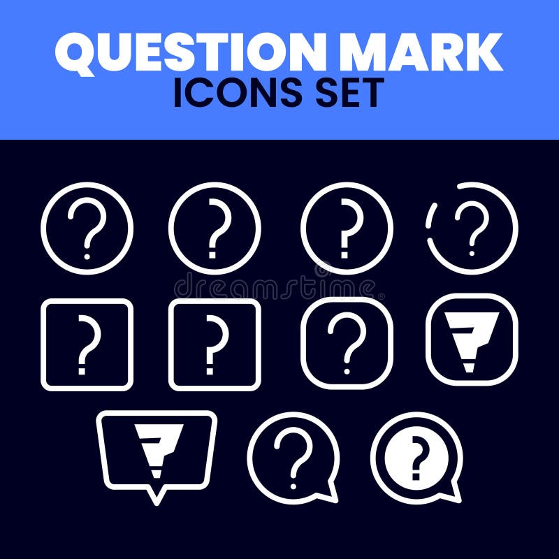 Question Mark Icons Set Vector Question Mark Illustration Curiosity ...