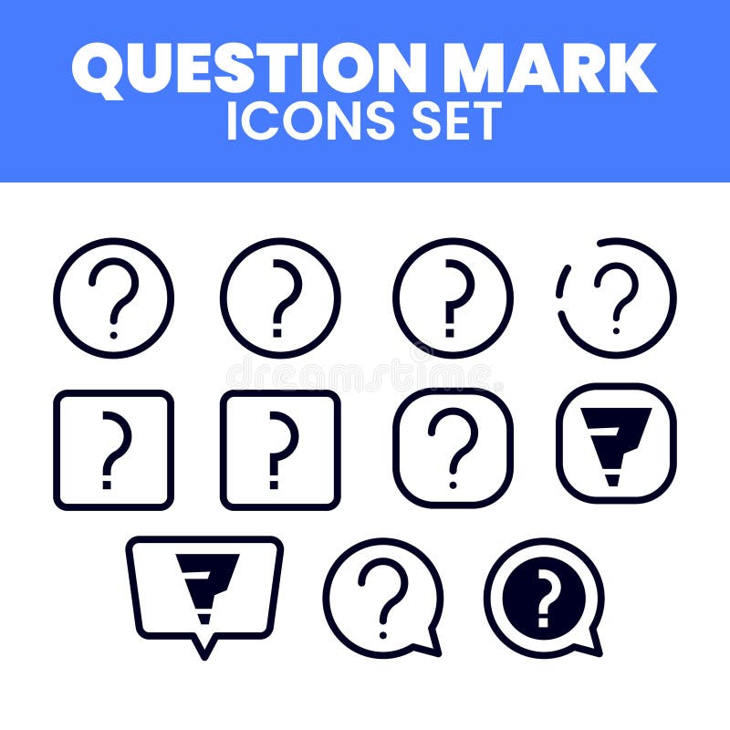 Question Mark Icons Set Vector Question Mark Illustration Curiosity ...