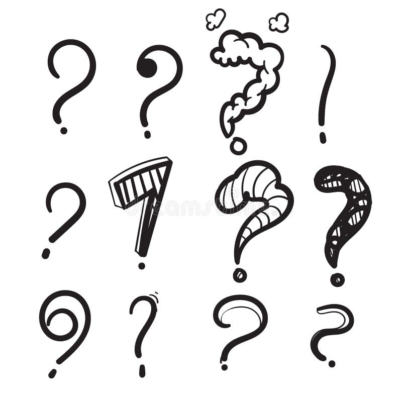 Doodle Question Mark Illustration Vector Stock Vector - Illustration of ...