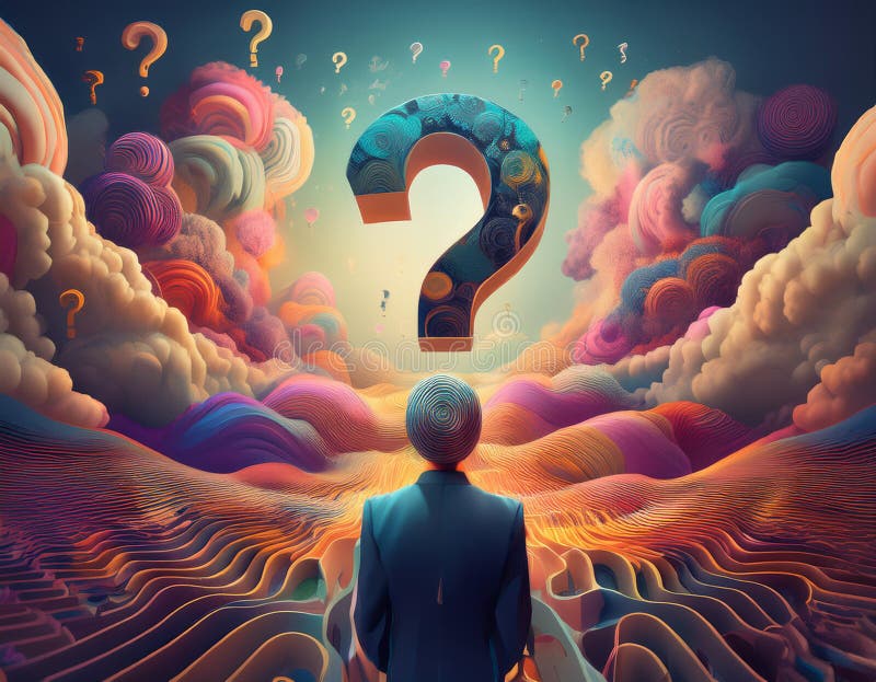 Question Mark Illustration in Minimalist Style Stock Photo - Image of ...