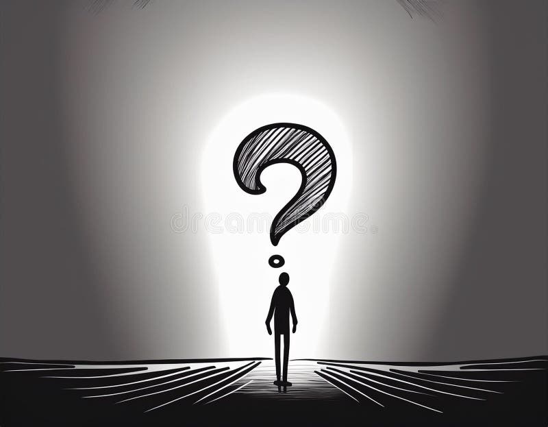 Question Mark Illustration in Minimalist Style Stock Illustration ...