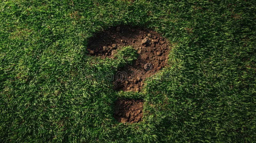 The Question Mark Imprinted in Lush Green Grass Surface AI Generated ...