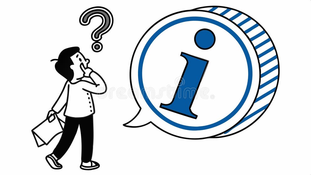 Question Mark and Info Icon, Seeking Answers and Knowledge Information ...