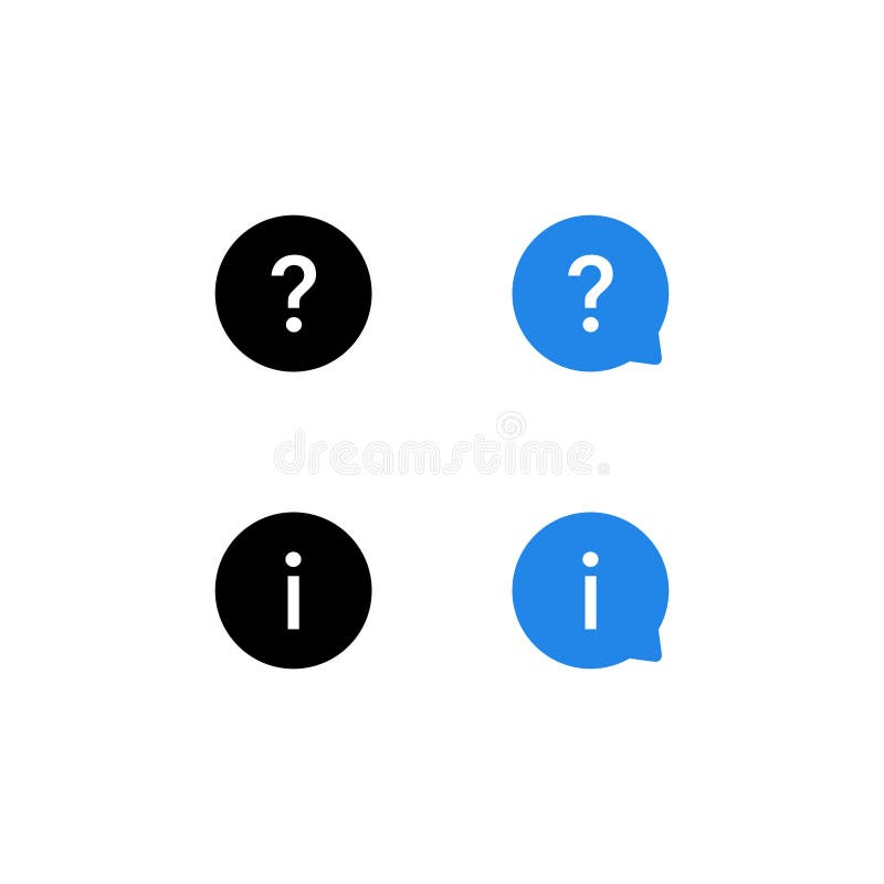 Question Mark and Info Icon Vector Isolated on White Background Stock ...