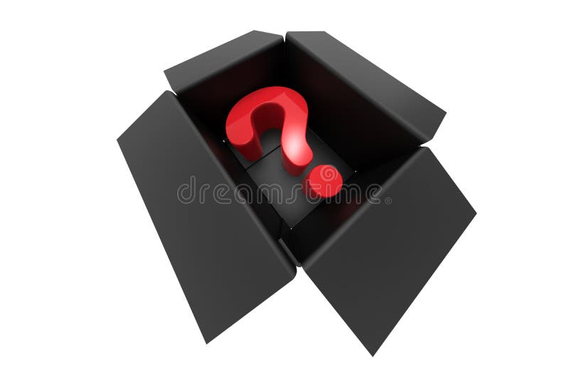 Question mark inside box stock illustration. Illustration of shipping ...