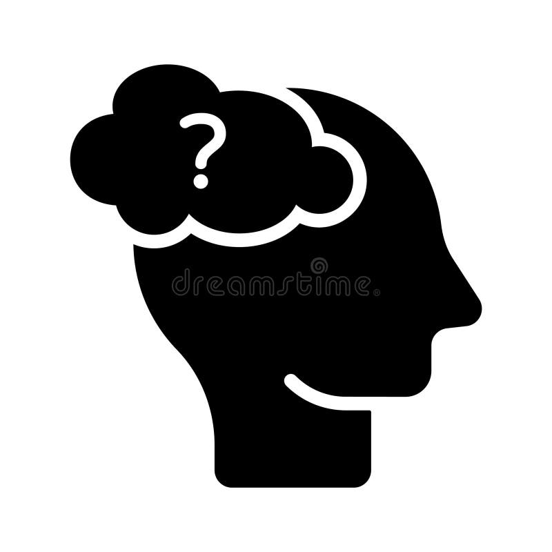 Question Mark Inside Human Mind, Concept Icon of Brainstorming in ...