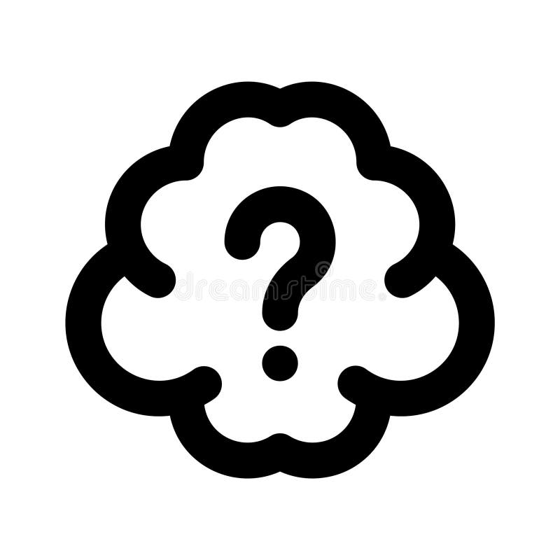 Question Mark Inside Mind, Well Designed Icon of Confused Mind Stock ...
