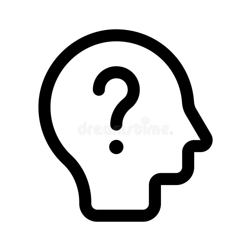 Question Mark Inside Mind, Well Designed Icon of Confused Mind Stock ...