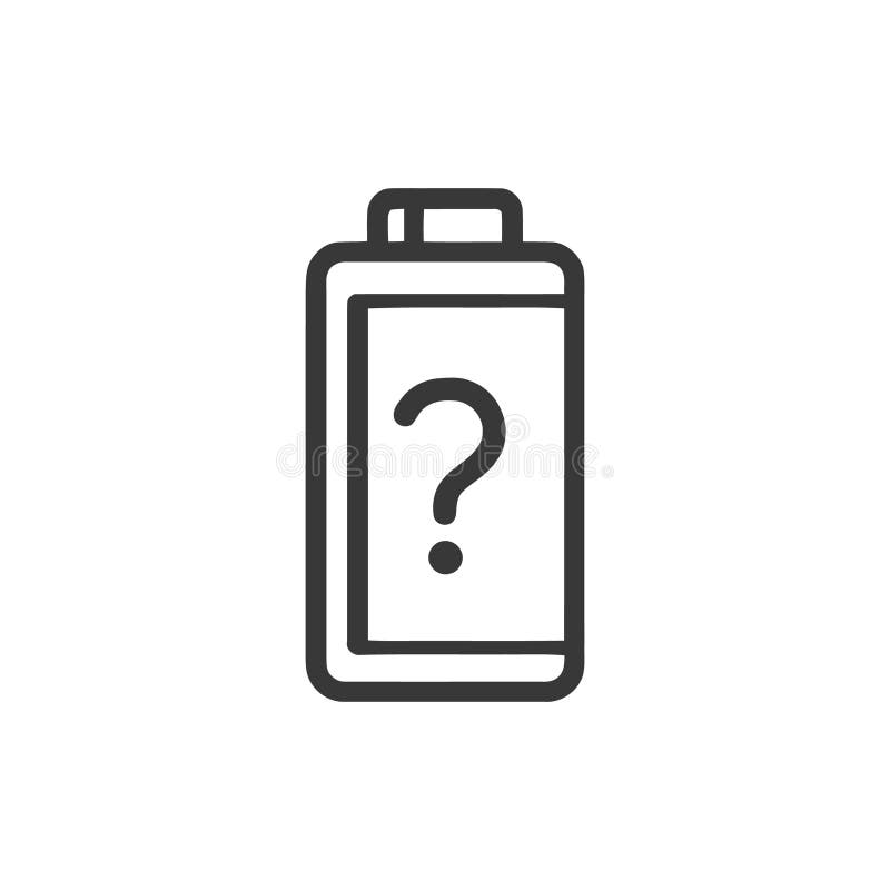 Unknown Battery Status Icon on Smartphone Screen Stock Vector ...