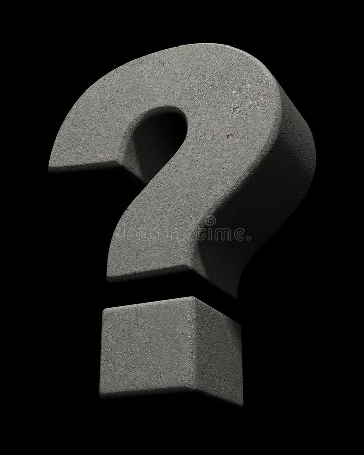 Question Mark, Isolated on White Background.Texture Surface of Concrete ...
