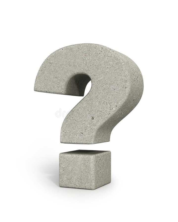 Question Mark, Isolated on White Background.Texture Surface of Concrete ...