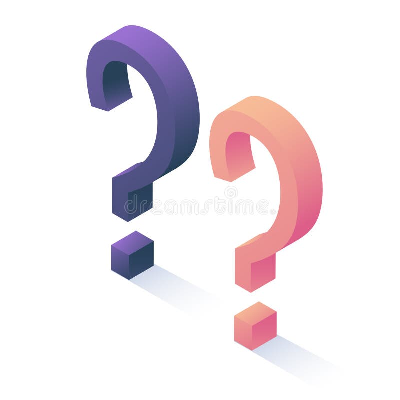 Question Mark isometric stock vector. Illustration of label - 215527468