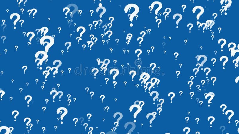 Question Mark Jump on Effect Particle Element on Blue Screen Background ...
