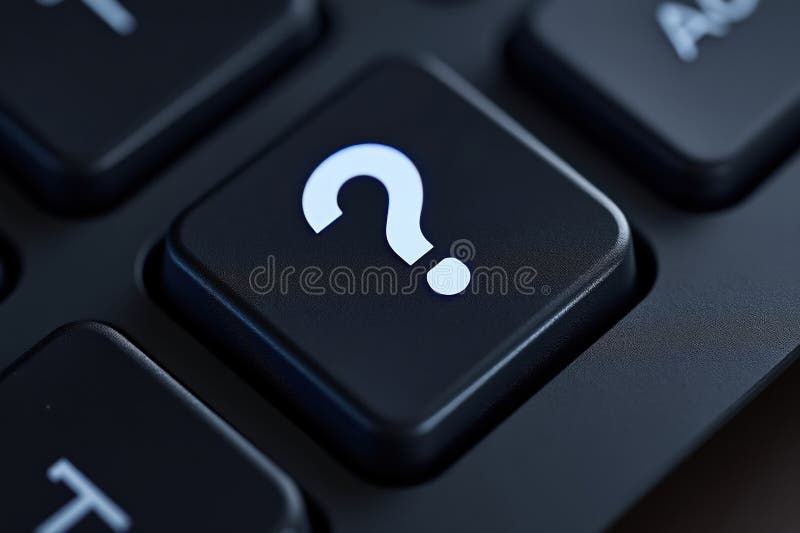 Question Mark Key on a Keyboard a Symbol of Inquiry and Information ...