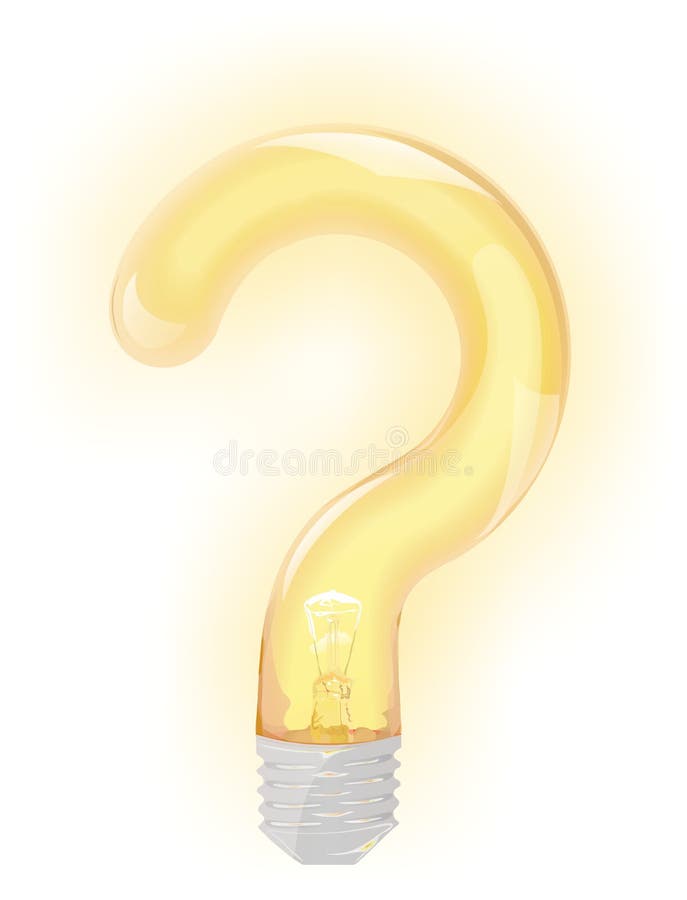 Bulb in the Form of a Question Mark Stock Illustration - Illustration ...