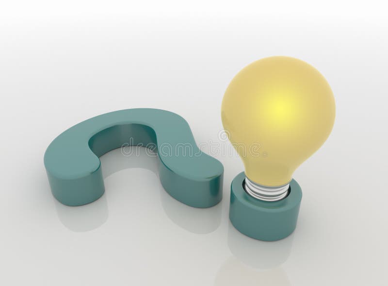 Question Mark Lamp and Light Bulb, Question and Answer Concept Stock ...