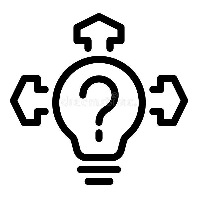 Question Mark Light Bulb Choosing Right Way Icon Stock Illustration ...