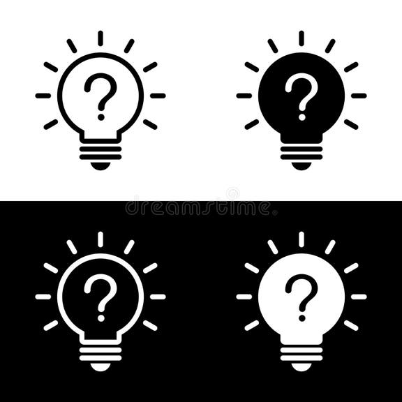 Question Mark Light Bulb Icon. Faq Lamp Concept Stock Vector ...