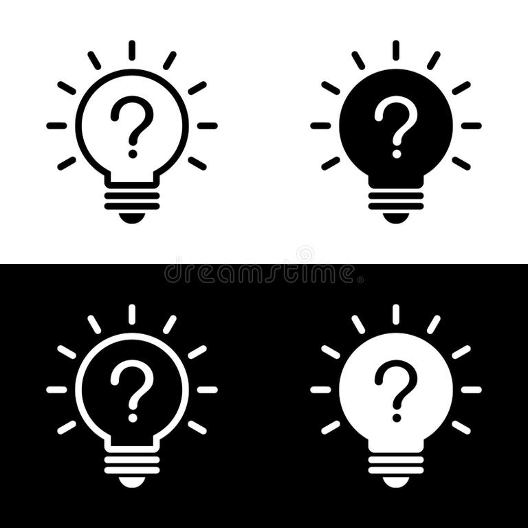 Question Mark Light Bulb Icon. Faq Lamp Concept Stock Vector ...