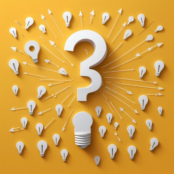 Question Mark with Light Bulbs Finding Solutions Idea Stock ...