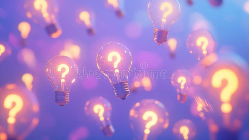 Question Mark Light Bulbs with Ideas, Concept, and Abstract Background ...