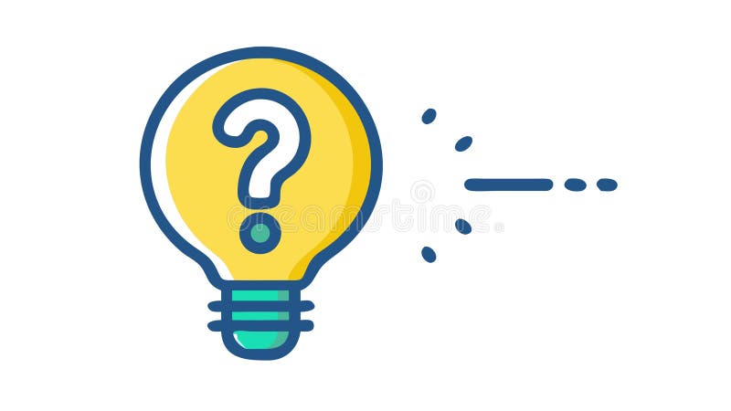 Question Mark Lightbulb Idea Query Vector Icon, Problem Solving and Inquiry Symbol, Vector ...