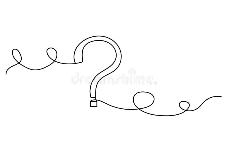 Question Mark Linear. One Continuous Line Question Mark. Vector ...