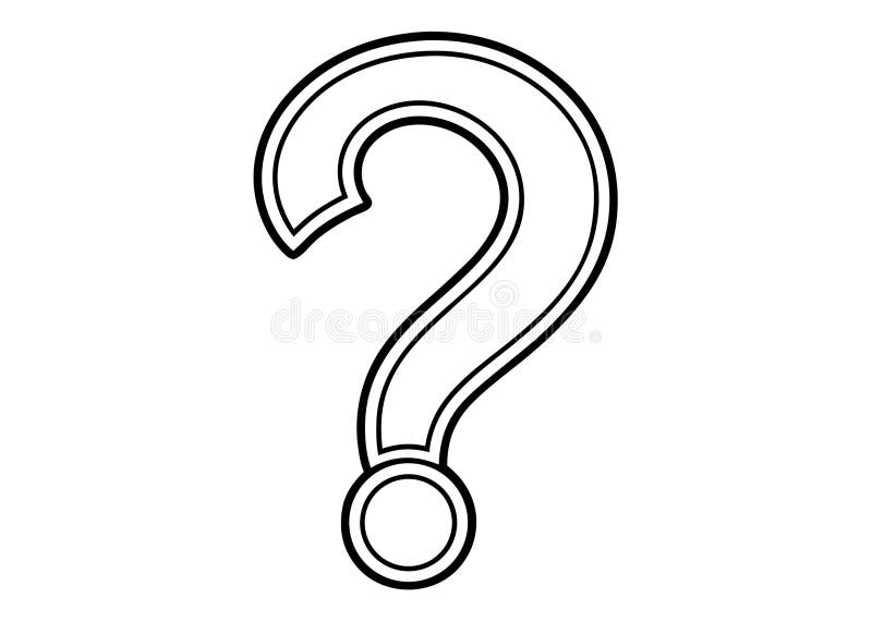 Question Mark Line Art Silhouette Vector for Inquiry and Support Themes ...