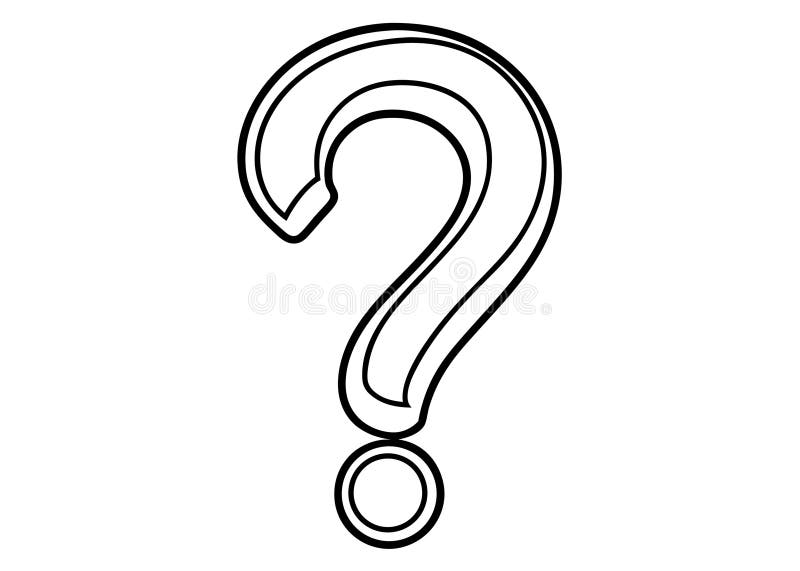 Question Mark Line Art Silhouette Vector for Inquiry and Support Themes ...
