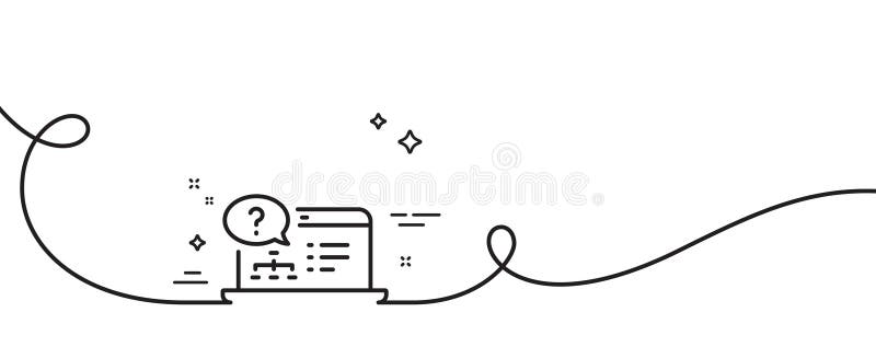 Question Mark Line Icon. Online Quiz Test Sign. Continuous Line with ...