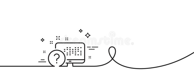 Question Mark Line Icon. Online Quiz Test Sign. Continuous Line with ...
