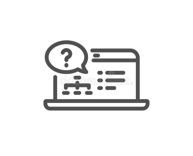 Question Mark Line Icon. Online Quiz Test Sign. Vector Stock Vector ...