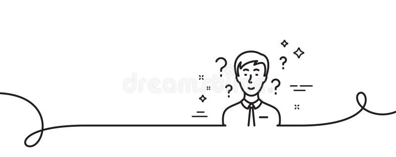Question Mark Line Icon. Support Consultant Sign. Continuous Line with ...