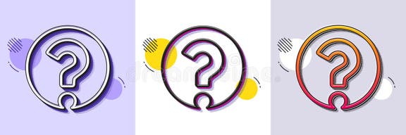 Question Mark Line Icon. Support Help Sign. Halftone Dotted Pattern ...