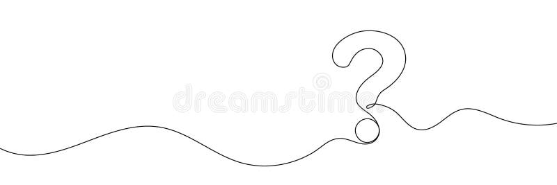 Question Mark Linear Background. One Continuous Drawing of a Question ...