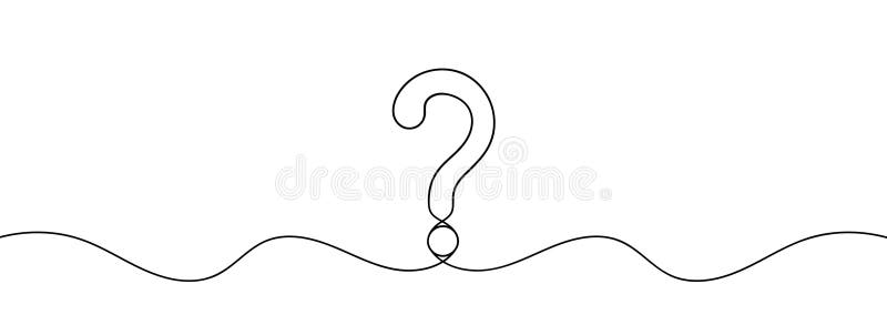 Question Mark Linear Background. One Continuous Drawing of a Question ...