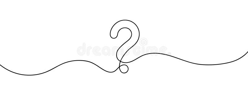 Question Mark Linear Background. One Continuous Drawing of a Question ...