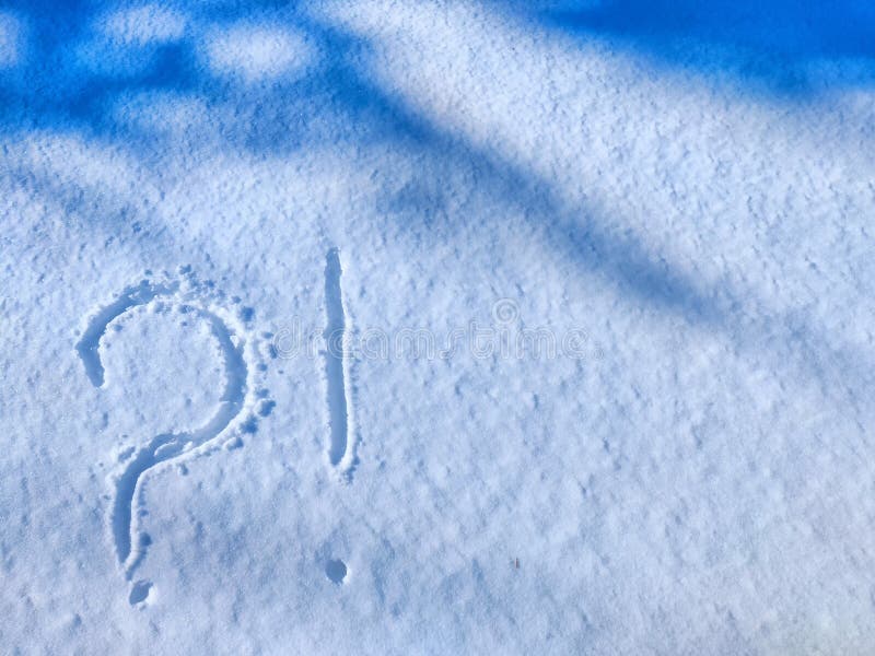 Question Mark and Lines Drawn in Snow, Capturing a Moment of Winter ...