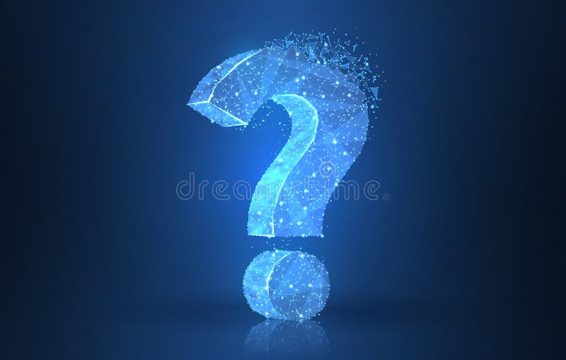 Question Mark. Low Poly Wireframe Mesh Looks Like Constellation ...