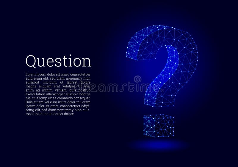 Question Mark Low Poly Wireframe Style. Ask, Help and Problem Symbol ...