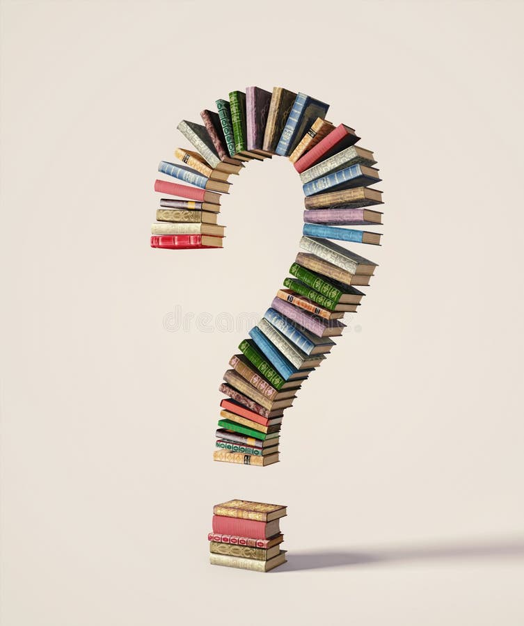 Question Mark Made of Books Stock Illustration - Illustration of ...