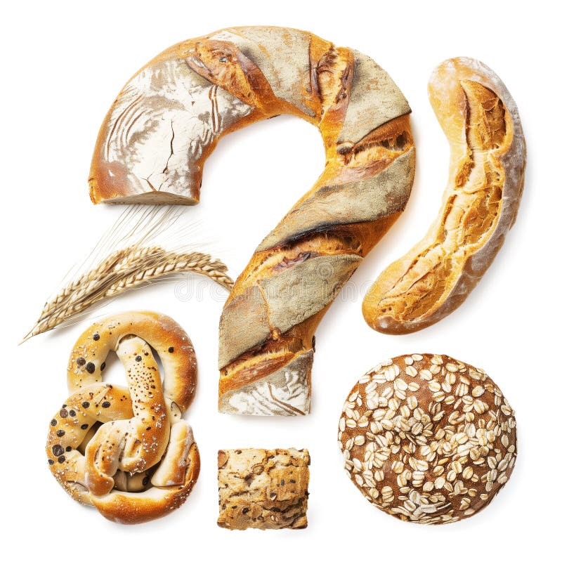 Question Mark Made of Bread Isolated Stock Illustration - Illustration ...