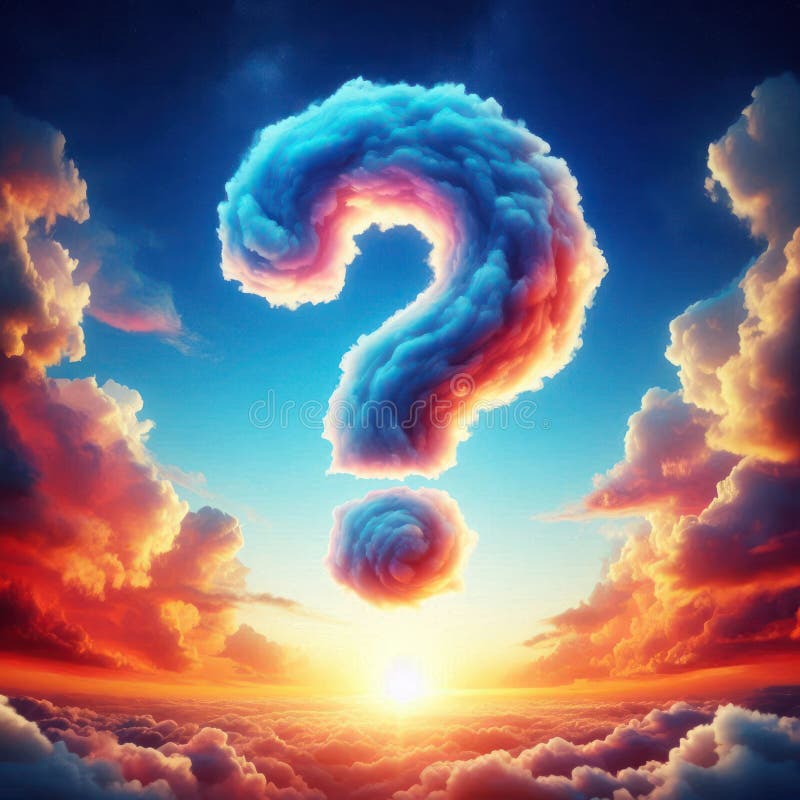 A Question Mark Made of Clouds Against the Background of a Sunset ...