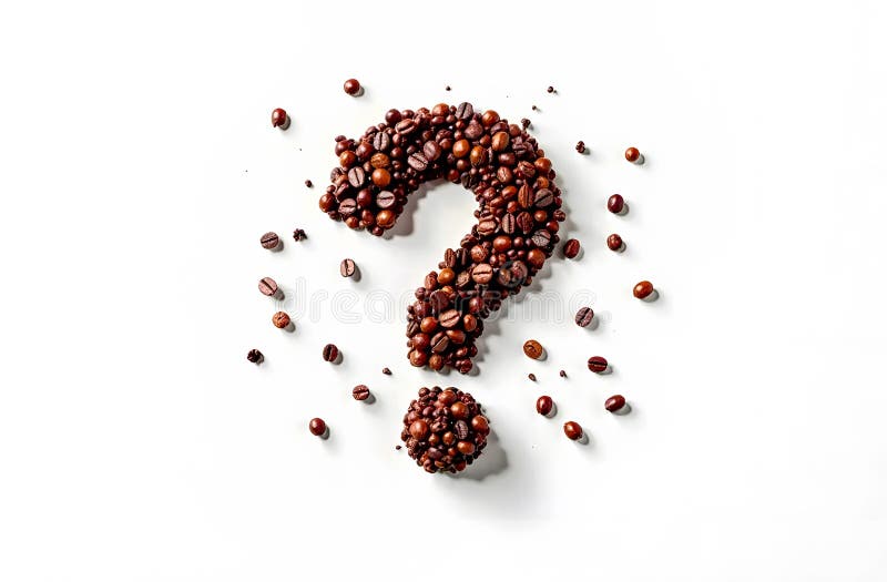 Question Mark Made from Coffee Beans Symbolizing Difficulties and ...