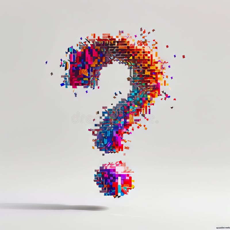 A Question Mark Made of Colorful Blocks Stock Photo - Image of number ...