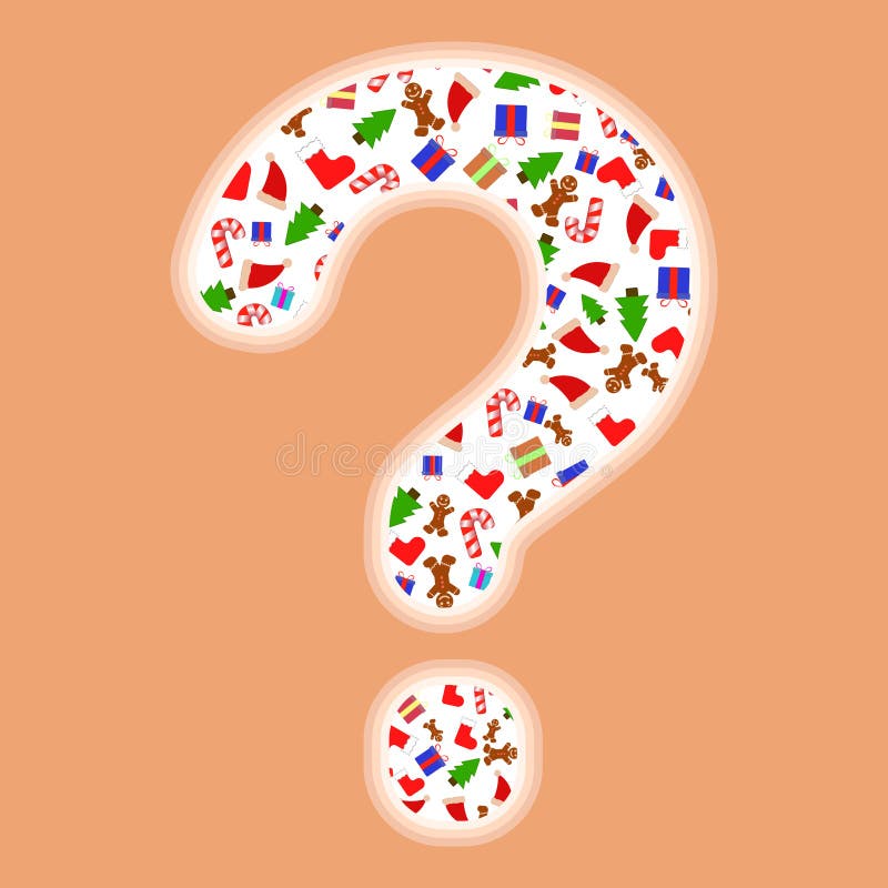 Question Mark Made of Colorful Christmas Elements Stock Vector ...